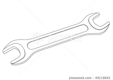 Wrench. Outline drawing - Stock Illustration [49218683] - PIXTA