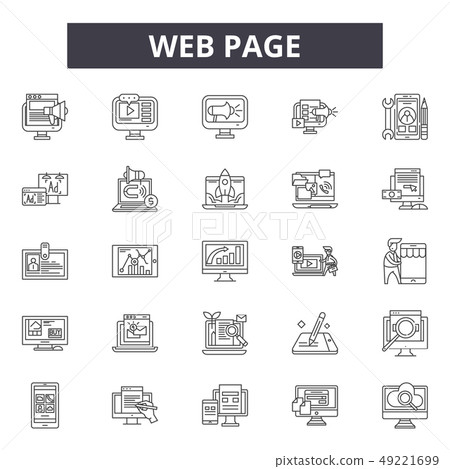 Web page line icons for web and mobile design.... - Stock Illustration ...