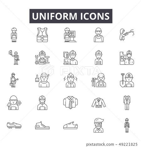 Uniform line icons for web and mobile design.... - Stock Illustration ...