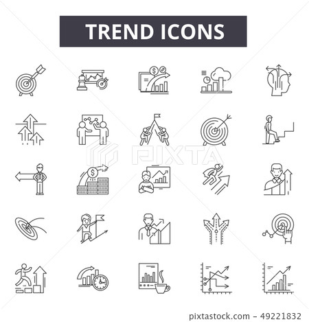 Trend line icons for web and mobile design.... - Stock Illustration ...