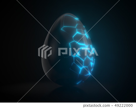 easter egg. alien with glowing cracks. 3d... - Stock Illustration ...