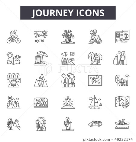 Journey line icons for web and mobile design.... - Stock Illustration [49222174] - PIXTA