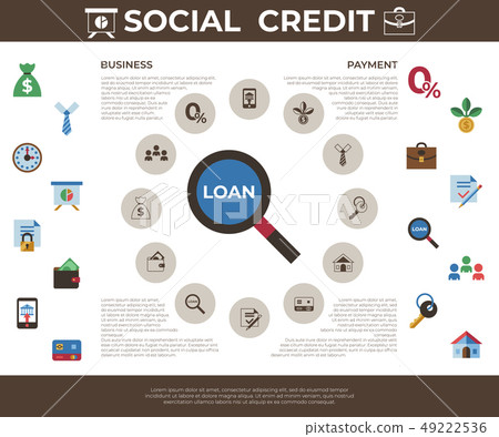 Social credit and banking payment icons - Stock Illustration [49222536 ...