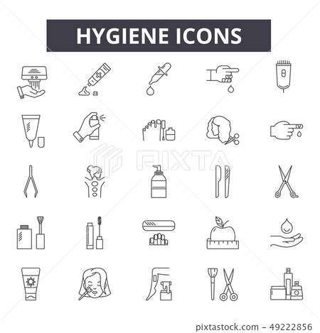 Hygiene line icons for web and mobile design....-插圖素材 [49222856] - PIXTA圖庫