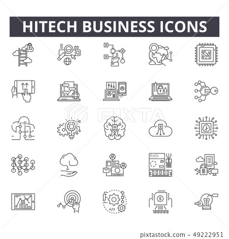 Hitech business line icons for web and mobile... - Stock Illustration ...