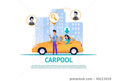 Carpool Service Illustration. Route Cooperation.-插圖素材 [49223039] - PIXTA圖庫