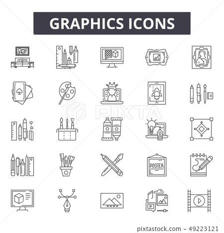 Graphics line icons for web and mobile design.... - Stock Illustration ...