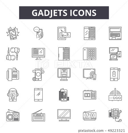 Gadjets line icons for web and mobile design.... - Stock Illustration ...