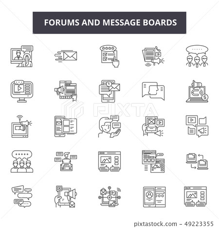 Forums and message boards line icons for web... - Stock Illustration ...