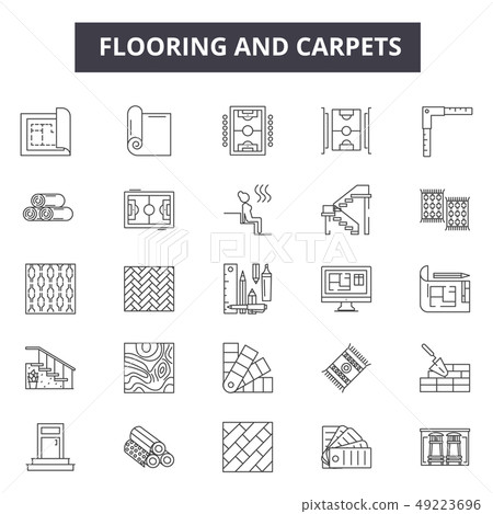 Flooring and carpets line icons for web and...-插圖素材 [49223696] - PIXTA圖庫