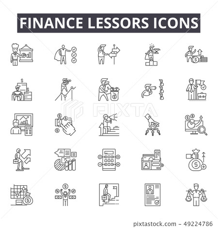 Finance lessors line icons for web and mobile... - Stock Illustration ...