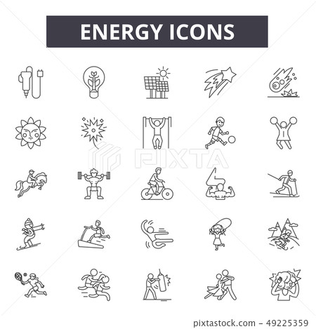 Energy line icons for web and mobile design.... - Stock Illustration ...