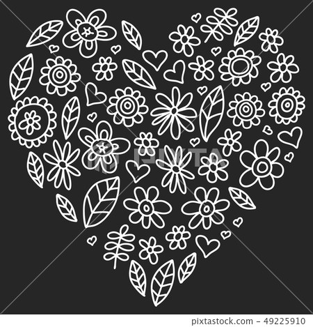 Vector set of child drawing flowers icons in - Stock Illustration ...