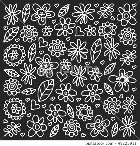 Vector set of child drawing flowers icons in - Stock Illustration ...