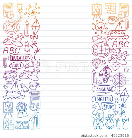 Vector set of learning English language, - Stock Illustration [49225916 ...