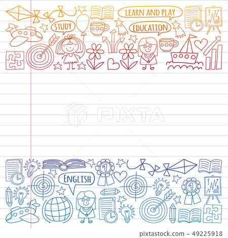 Vector set of learning English language, - Stock Illustration [49225918 ...