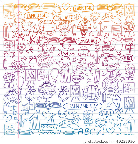 Vector set of learning English language, - Stock Illustration [49225930 ...