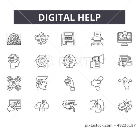 Digital help line icons for web and mobile...-插圖素材 [49226187] - PIXTA圖庫