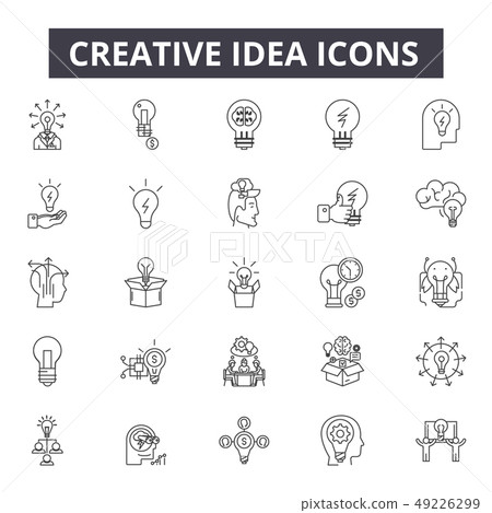 Creative idea line icons for web and mobile... - Stock Illustration ...