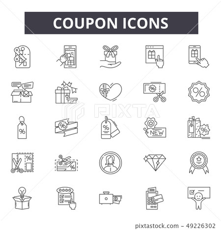 Coupon line icons for web and mobile design....-插圖素材 [49226302] - PIXTA圖庫