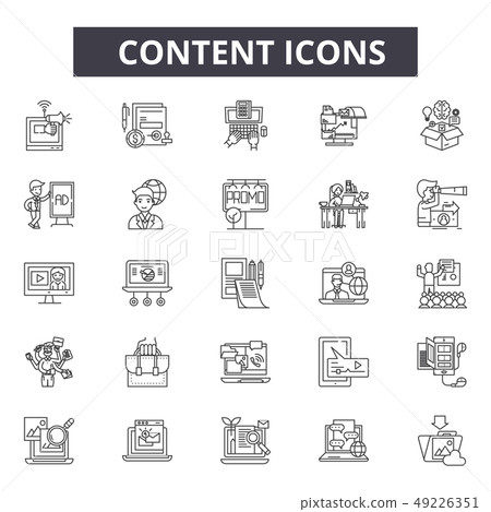 Content line icons for web and mobile design.... - Stock Illustration ...
