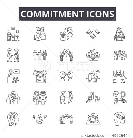 Commitment line icons for web and mobile... - Stock Illustration ...