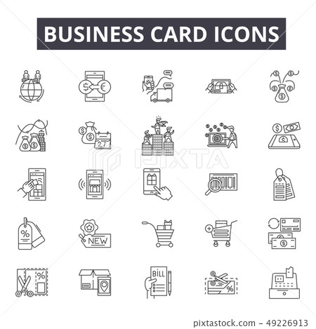 Business card line icons for web and mobile...-插圖素材 [49226913] - PIXTA圖庫