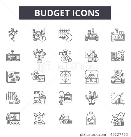 Budget line icons for web and mobile design.... - Stock Illustration ...