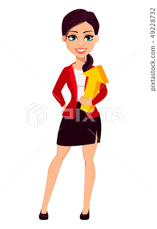 Businesswoman cartoon character. Beautiful woman - Stock Illustration ...