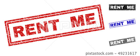 Grunge RENT ME Textured Rectangle Stamps - Stock Illustration [49231617 ...