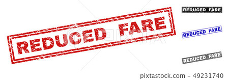 Grunge REDUCED FARE Textured Rectangle Stamps - Stock Illustration ...
