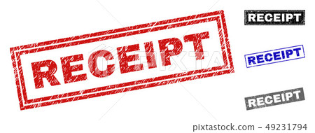 Grunge RECEIPT Scratched Rectangle Stamps - Stock Illustration ...