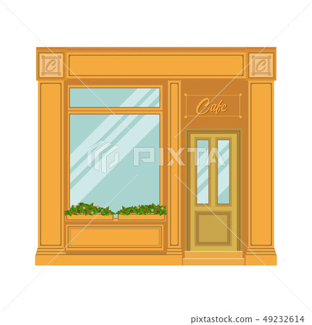 Vector modern cafe detailed facade in flat style. - Stock Illustration ...