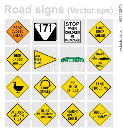 Traffic sign road concept design set. Illustration - Stock Illustration ...