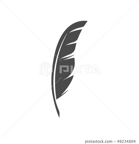 Feather symbol. Isolated on white background. - Stock Illustration ...