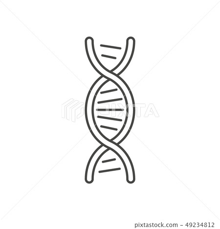 DNA helix symbol. Isolated on white background. - Stock Illustration ...