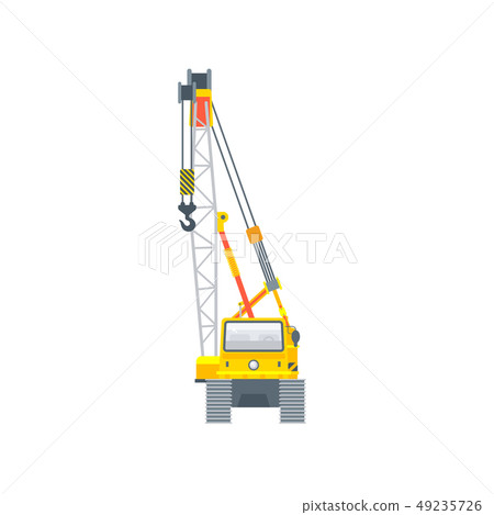 assembly crawler crane illustration front view - Stock Illustration ...