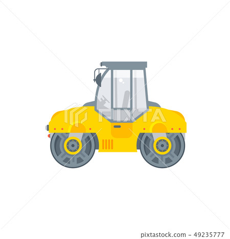asphalt paver machine illustration side view - Stock Illustration ...