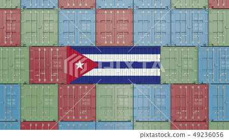Cargo container with flag of Cuba. Cuban import... - Stock Illustration [49236056] - PIXTA