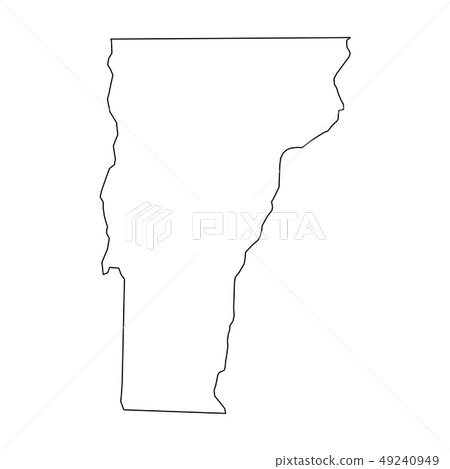 Vermont, state of USA - solid black outline map...-插圖素材 [49240949 ...