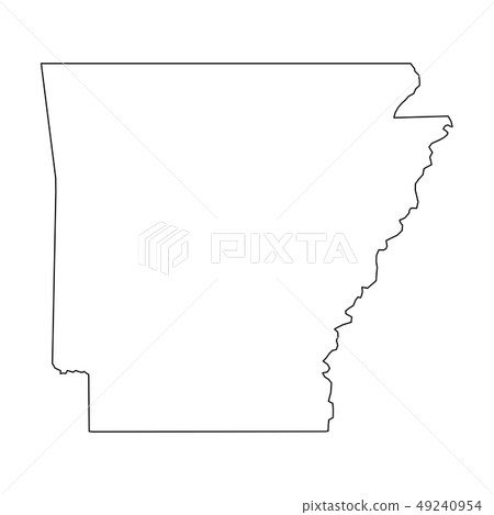 Arkansas, state of USA - solid black outline... - Stock Illustration [49240954] - PIXTA