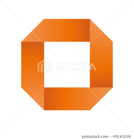 Orange infinite ribbon loop folded in a shape...-插圖素材 [49241036] - PIXTA圖庫