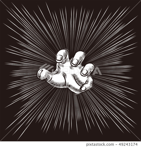 Dramatic style approaching hand - Stock Illustration [49243174] - PIXTA