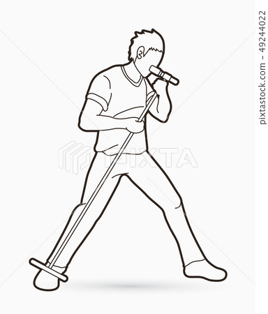 Singer sing a song Music band graphic vector - Stock Illustration ...