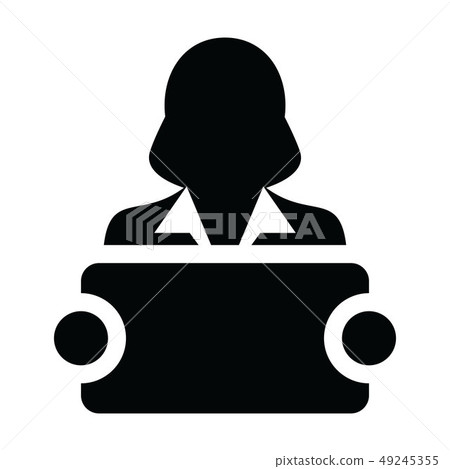 Promotion icon vector female person profile avatar - Stock Illustration ...