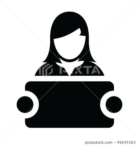 Communication icon vector female person profile - Stock Illustration ...