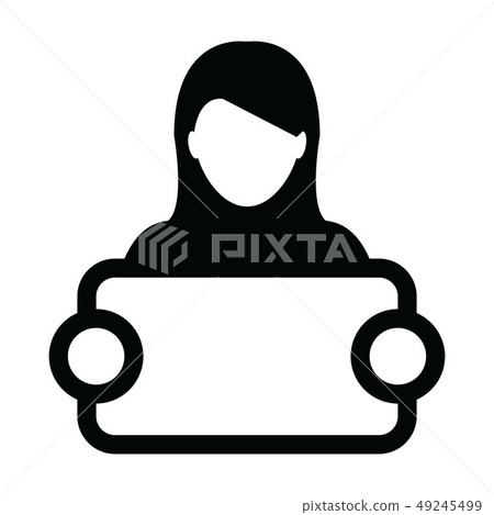 Communication icon vector female person profile - Stock Illustration ...