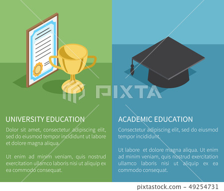 University Academic Education Vector Illustration - Stock Illustration ...