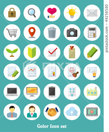 Color Icon Set (for Business & Web Design) - Stock Illustration ...