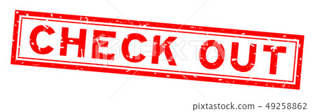 Grunge red check out word square rubber seal stamp - Stock Illustration ...